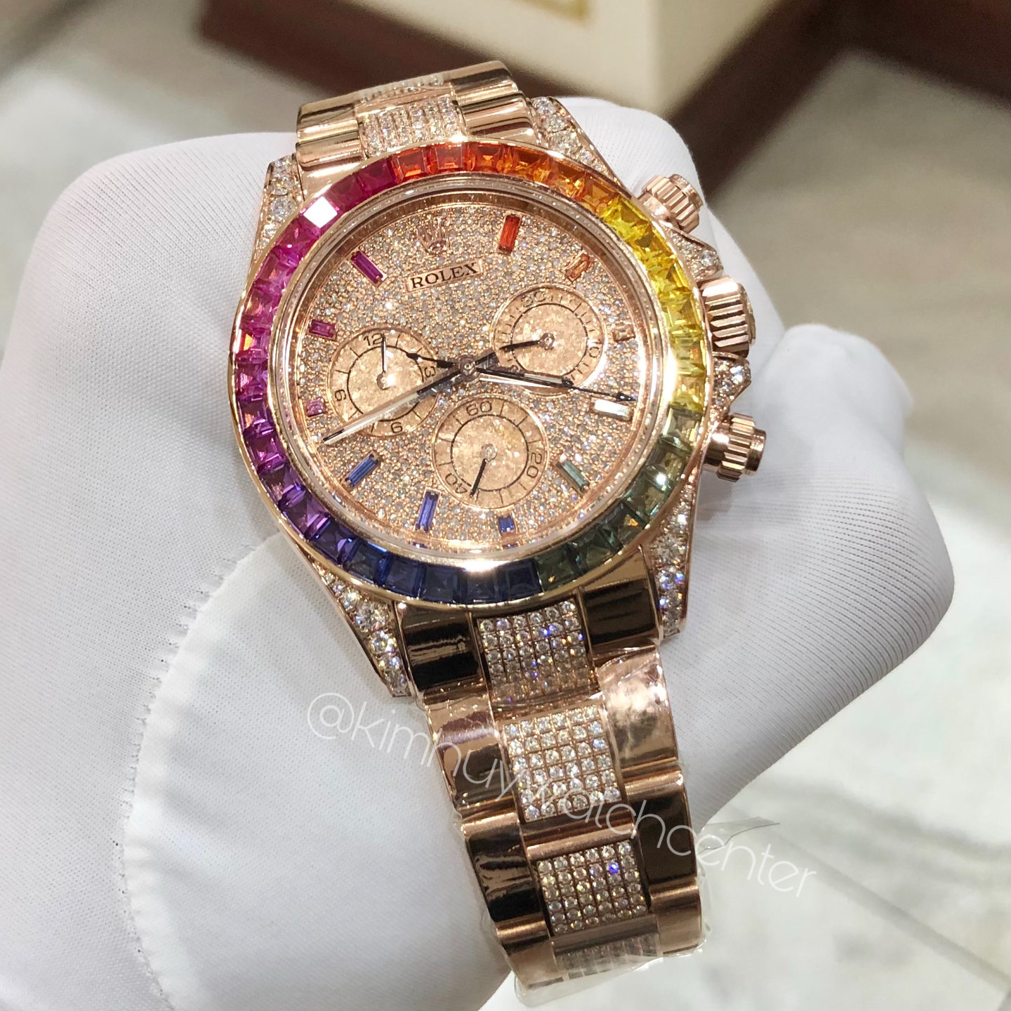 Rolex Daytona Rainbow Edition Pave Diamond Dial | KH Watch